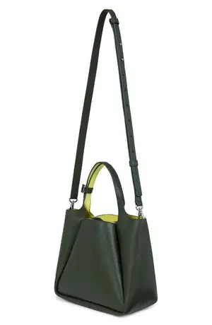 WE-AR4 Trapeze Leather Bucket Bag - Forest Multi