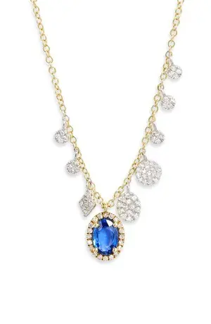 Meira T 14k Gold Sapphire And Diamond Charm Necklace - Yellow Gold
