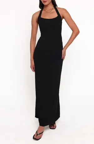 PETAL & PUP Femina Halterneck Maxi Dress - Black