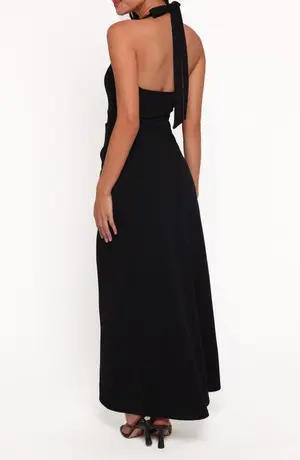 PETAL & PUP Femina Halterneck Maxi Dress - Black