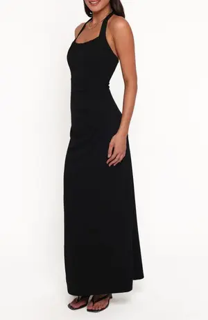 PETAL & PUP Femina Halterneck Maxi Dress - Black