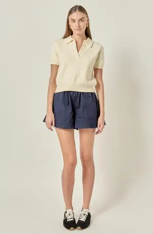 English Factory Cotton Poplin Drawstring Shorts