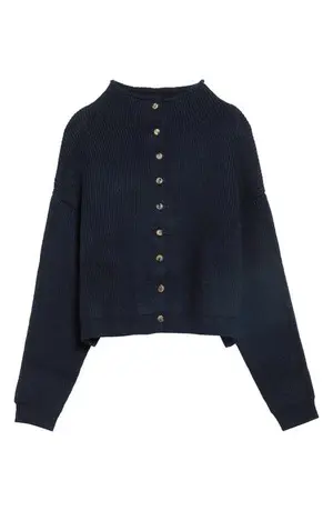 Khaite Marjorie Cashmere Ribbed Cardigan - Deep Navy