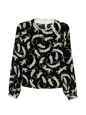 FORTE_FORTE Printed Velvet Blouse - Multicolor