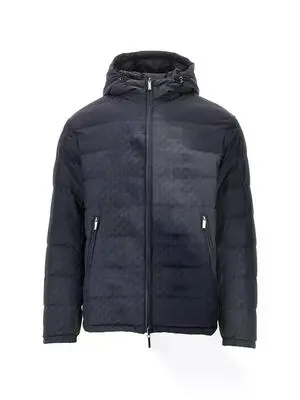 Emporio Armani Logo-print Hooded Padded Jacket - Blue