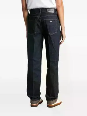 Emporio Armani Logo-plaque Straight-leg Jeans