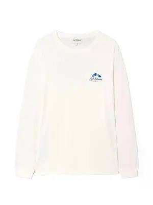 CAFÉ KITSUNÉ Logo-print Long-sleeve T-shirt