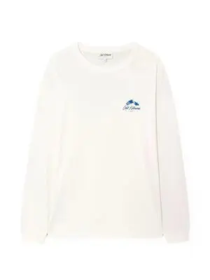 CAFÉ KITSUNÉ Logo-print Long-sleeve T-shirt - Neutrals