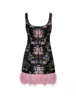 Cara Cara Elena Feather-trim Mini Dress