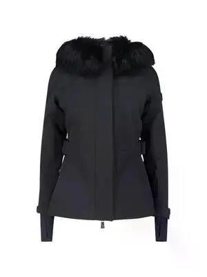 Moncler Loira Faux Fur-trimmed Belted Jacket - Black