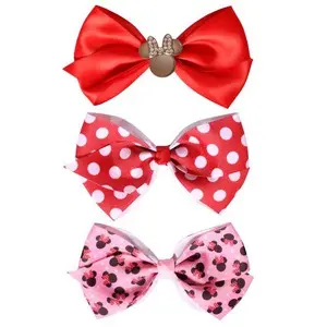 Disney Minnie Mouse Bow For Hair 3-piece Official License - Red