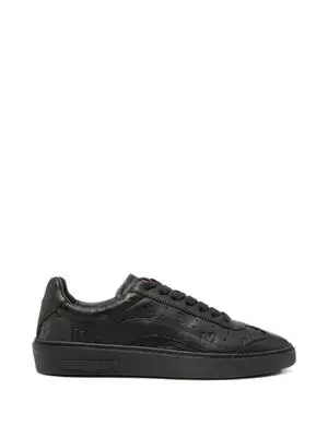 Dsquared2 Rider Logo-embossed Leather Sneakers - Black