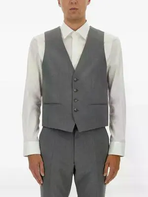 BOSS Slim-fit Wool Waistcoat - Grey