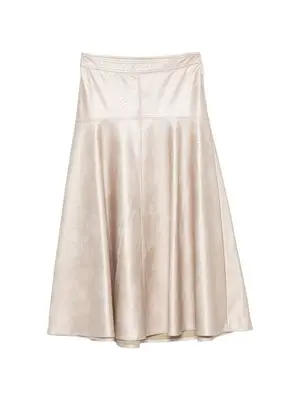 FORTE_FORTE Eco Leather Midi Skirt - Multicolor