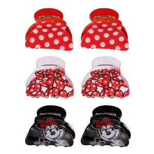 Disney Minnie Mouse Hair Clips Claw Small 6-piece Set Official License - Red