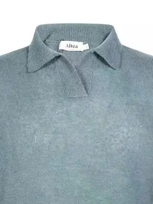 Altea Knitted Long-sleeve Polo Shirt - Blue