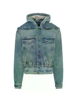EGONLAB Hooded Denim Jacket - Blue