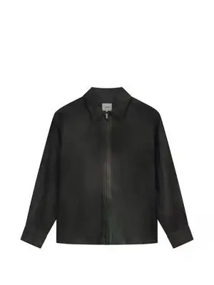 ARTE ANTWERP Dusty Zip-up Linen Shirt - Brown
