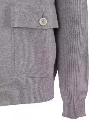 LARDINI Ribbed-sleeve Button-up Cardigan