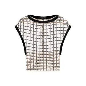 ÚCHÈ Neutrals Oversize Sequin Top - Black