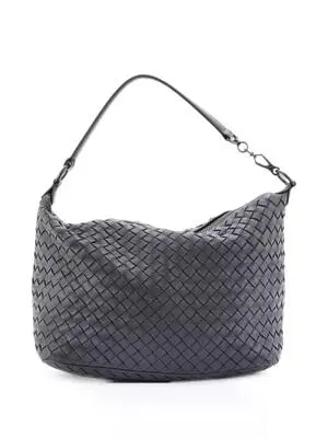 Bottega Veneta Zip Hobo Intrecciato Nappa Small Shoulder Bag - Grey