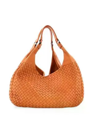 Bottega Veneta Campana Intrecciato Nappa Small Hobo Bag - Orange