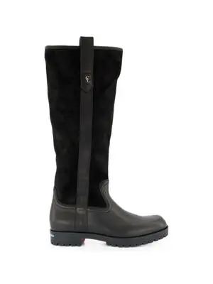 CHRISTIAN LOUBOUTIN Slouch Flat Leather Boots - Multicolor