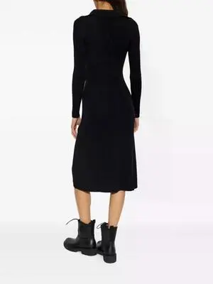 Moncler Ribbed Long-sleeve Midi Dress