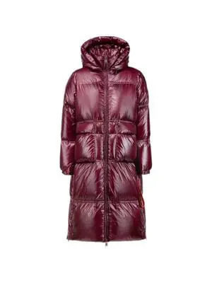 AFTER/LABEL Quilted Hooded Puffer Coat - Red