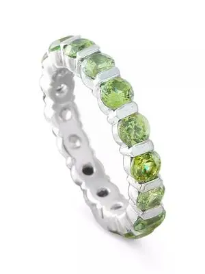 LB EXCLUSIVE Demantoid Garnet Eternity Ring - Silver