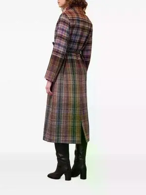OTTOD'AME Check-pattern Belted Coat