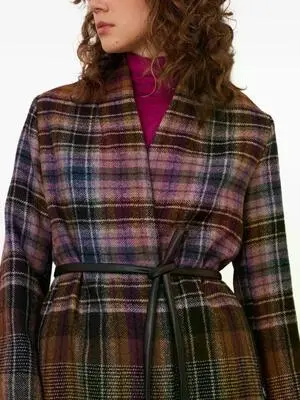 OTTOD'AME Check-pattern Belted Coat