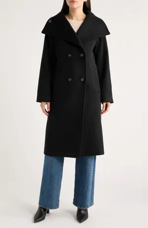 Bernardo Funnel Neck Coat - Black