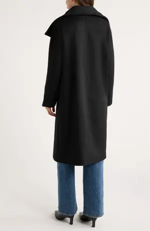 Bernardo Funnel Neck Coat - Black