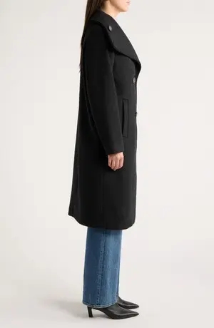 Bernardo Funnel Neck Coat - Black