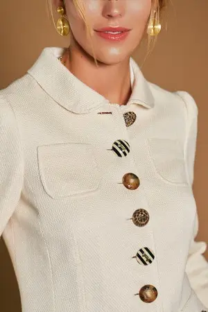 MAISON COMMON Jersey Jacket With Peter Pan Collar