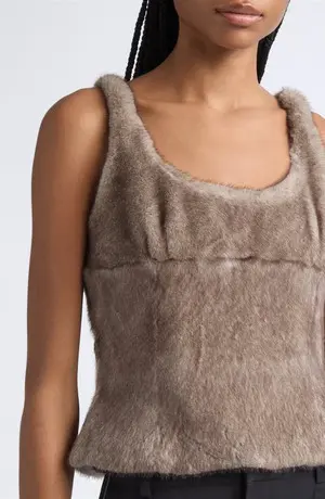 Alexander Wang Fitted Faux Fur Tank