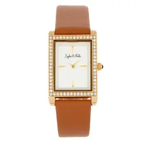 SOPHIE AND FREDA Wilmington Leather-band Watch W/swarovski Crystals - Brown