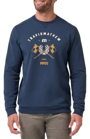Travis Mathew Varsity Club Graphic Sweatshirt - Total Eclipse