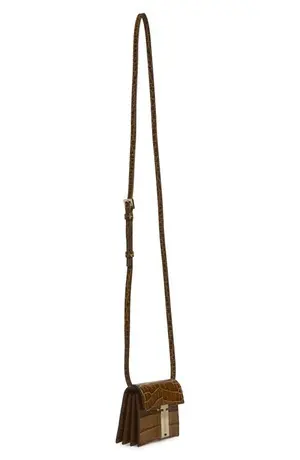 TOM FORD Mia Croc Embossed Leather Crossbody Wallet