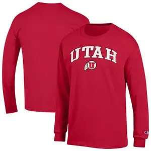 Champion Utah Utes Arch Over Logo Long Sleeve T-shirt - Red