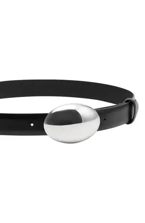 Mango Oval Buckle Leather Belt