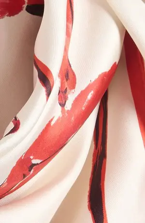 Carolina Herrera Calla Lily Print Twill Square Scarf