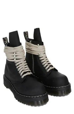 Rick Owens X Dr. Martens Quad Sole Steel Toe Boot - Black