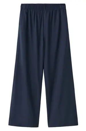 Mango Marker Elastic Waist Wide Leg Pants