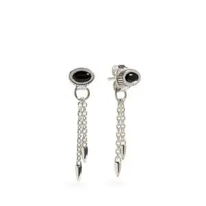 STONE FRUIT Bolo Chain Earrings - Silver