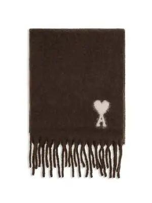 AMI Paris De Coeur Scarf - Brown