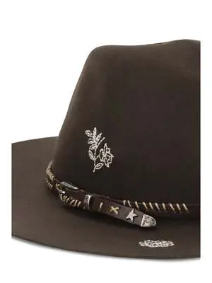 GOLDEN GOOSE Embroidered Wool Fedora