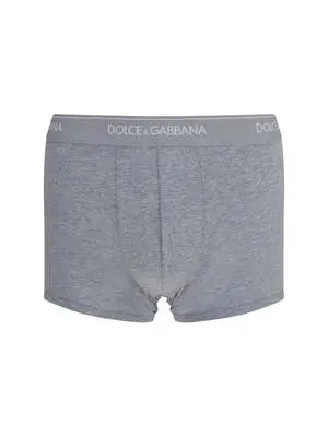 Dolce & Gabbana Two-pack Stretch Cotton Boxer Briefs - Gray