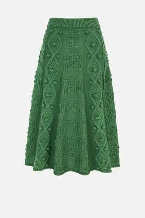 EMILIA WICKSTEAD Koda Skirt In Forest Cashfeel Melange - Green